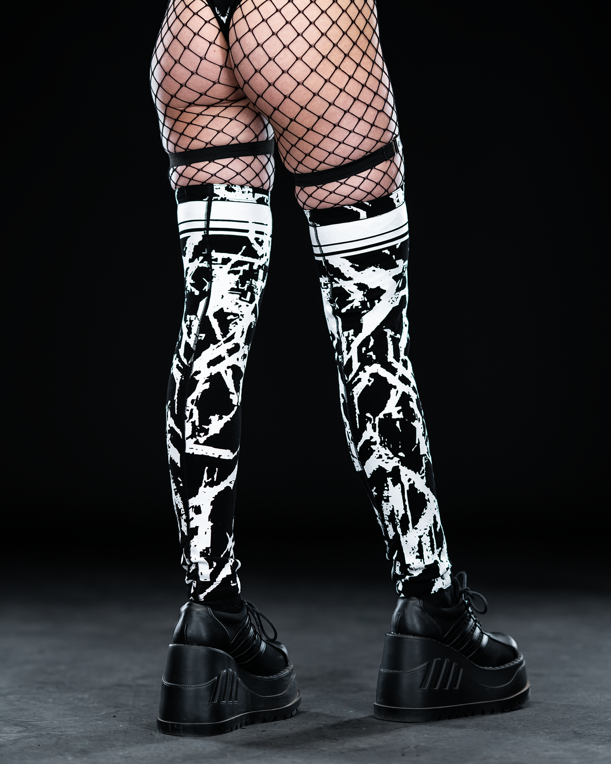 CYBERPUNK SPIKEZ WHITE PERFORMANCE THIGH HIGH SET