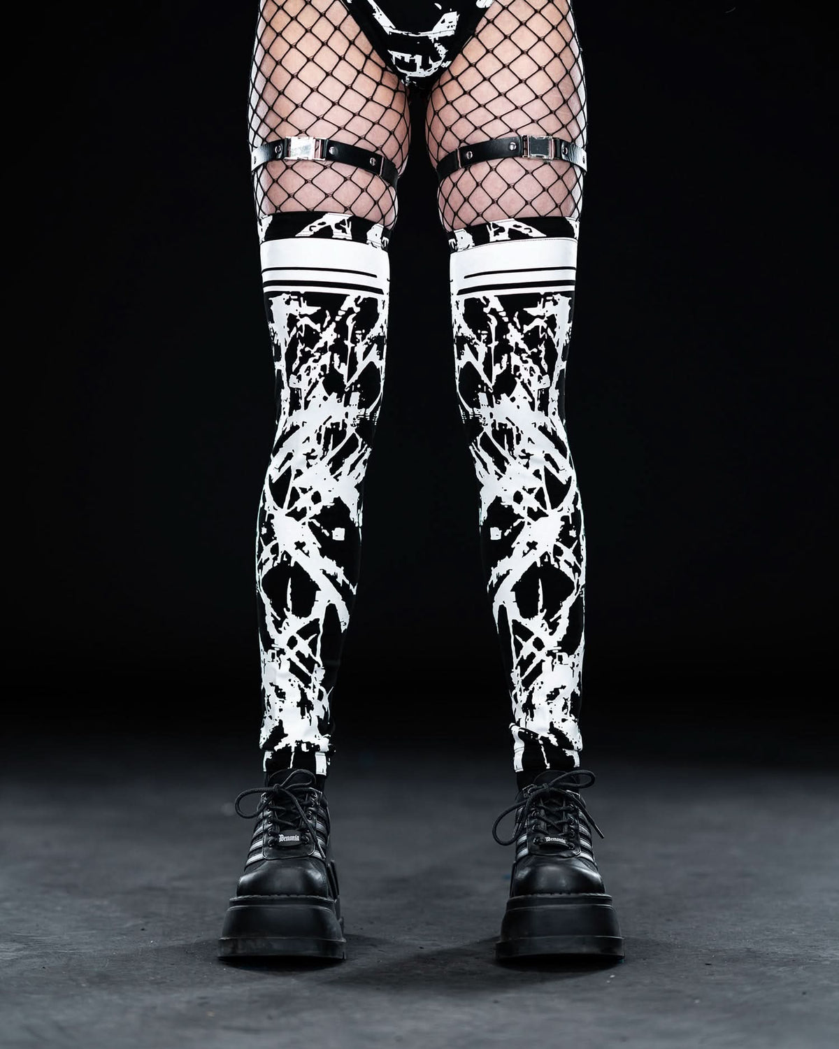CYBERPUNK SPIKEZ WHITE PERFORMANCE THIGH HIGH SET