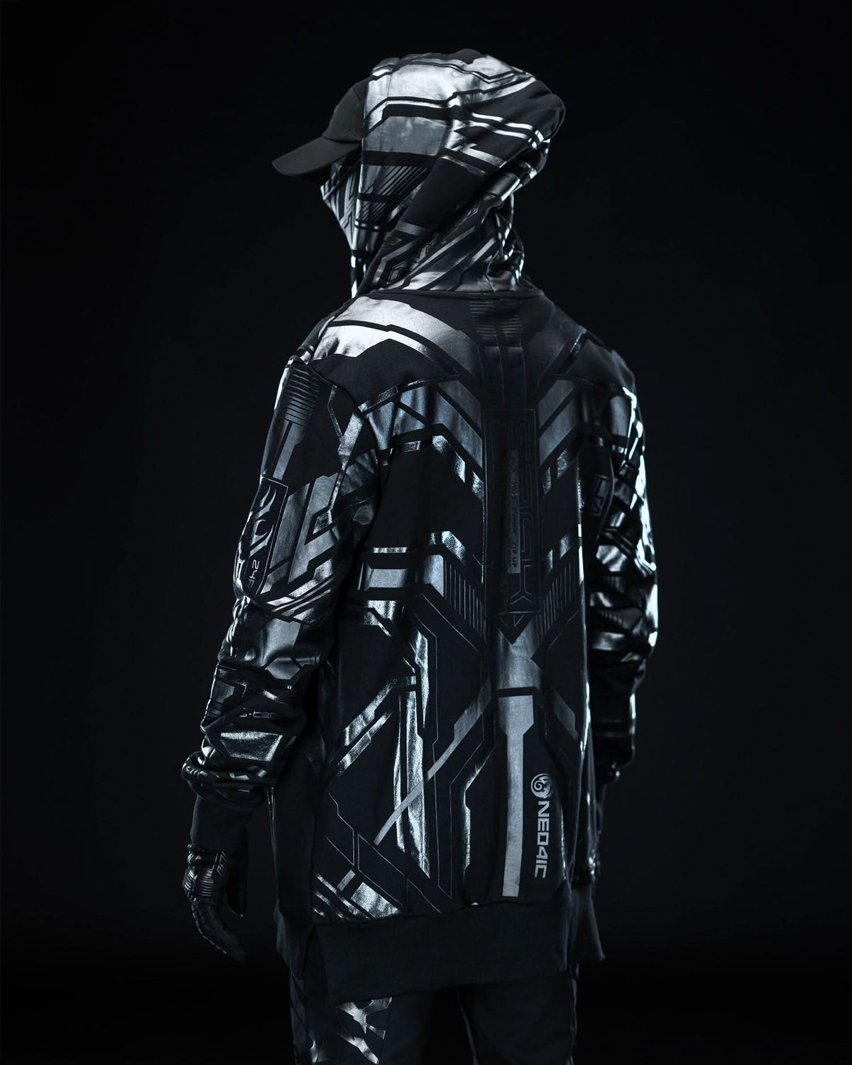 ZYPHR CYBERPUNK ZIP UP HOODIE BLACK